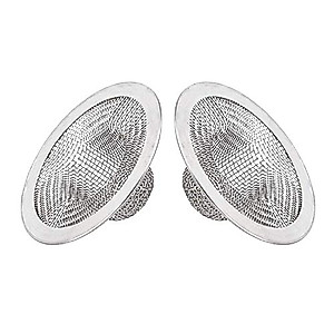 KRISMYA 2pcs Stainless Steel Mesh Metal Sink Strainer Bathtub Drain Hole Hair Catcher Drain Hole Filter Trap（2.75 Inch）