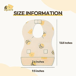 AGUARD Disposable Baby Bibs with Crumb Catcher - Individually Packaged for Easy Travel, Perfect for Boys & Girls 20PCS