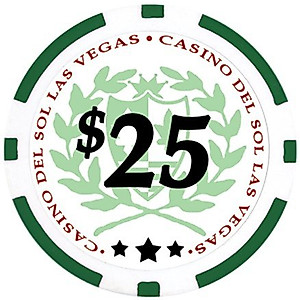 DA VINCI Professional Set of 500 11.5 Gram Casino Del Sol Poker Chips with Denominations, 2 Decks of Plastic Playing Cards, 2 Cut Cards & 3 Dealer Buttons (Silver Aluminum Frame Case)