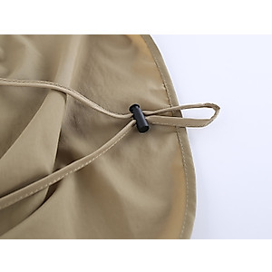 Home Prefer Mens Fishing Hat with Neck Protection UPF 50+ Sun Bucket Hat for Outdoor Hunting Gardening Khaki