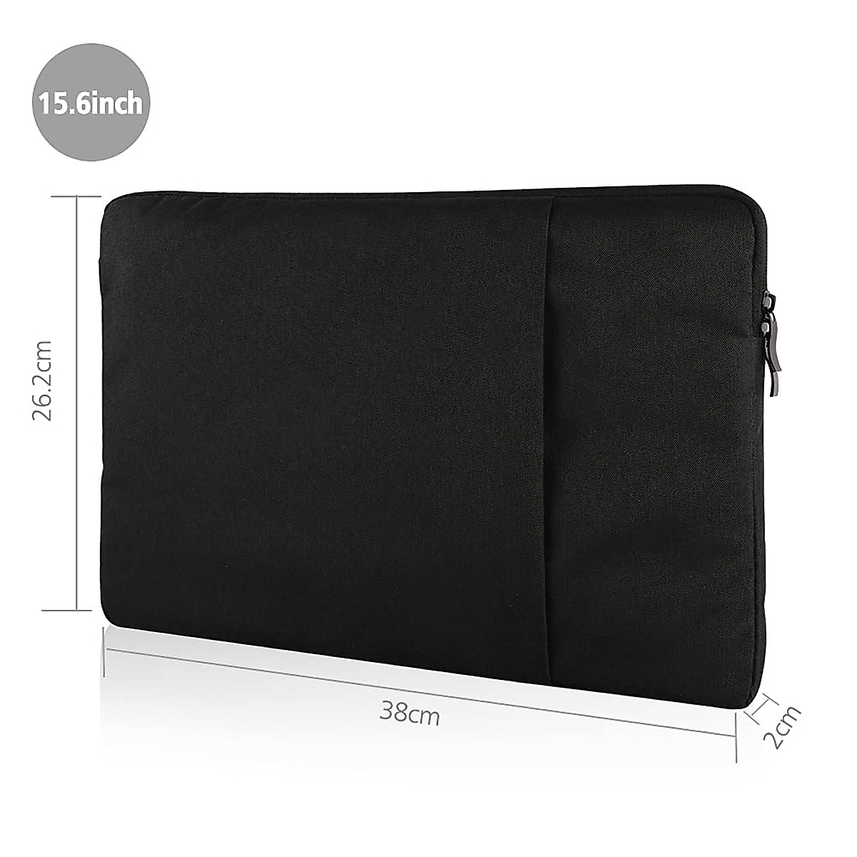 15.6'' inch Portable Monitor Case Protective Sleeve Polyester Water Repellent Vertical Style Laptop Tablet Notebook Shockproof Case with Accessory Pocket Black (15.6 inch)