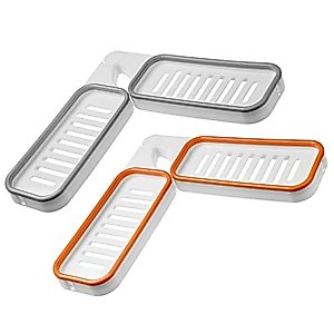 Beaupretty Shampoo Holder Organizer 2Pcs Corner Shower Shelf Shower Caddy Adhesive Bathroom Shelf Kitchen Storage Racks Organizer for Shampoo Conditioner Kitchen Livingroom Wall Mount Shower Rack