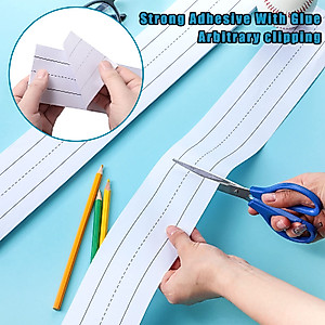 96 Strips Ruled Sentence Strips, 3 x 24 Inches Sentence Strips for Teacher Word Strips Sentence Strips Lined Multicolored Sentence Strips for School Students Office Supplies (White)