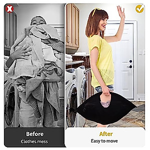 Bloss Pop-up Laundry Basket, Foldable Laundry Hamper, Laundry Bag for Easy Storage and Movement of Washing Machine Clothes(Black)