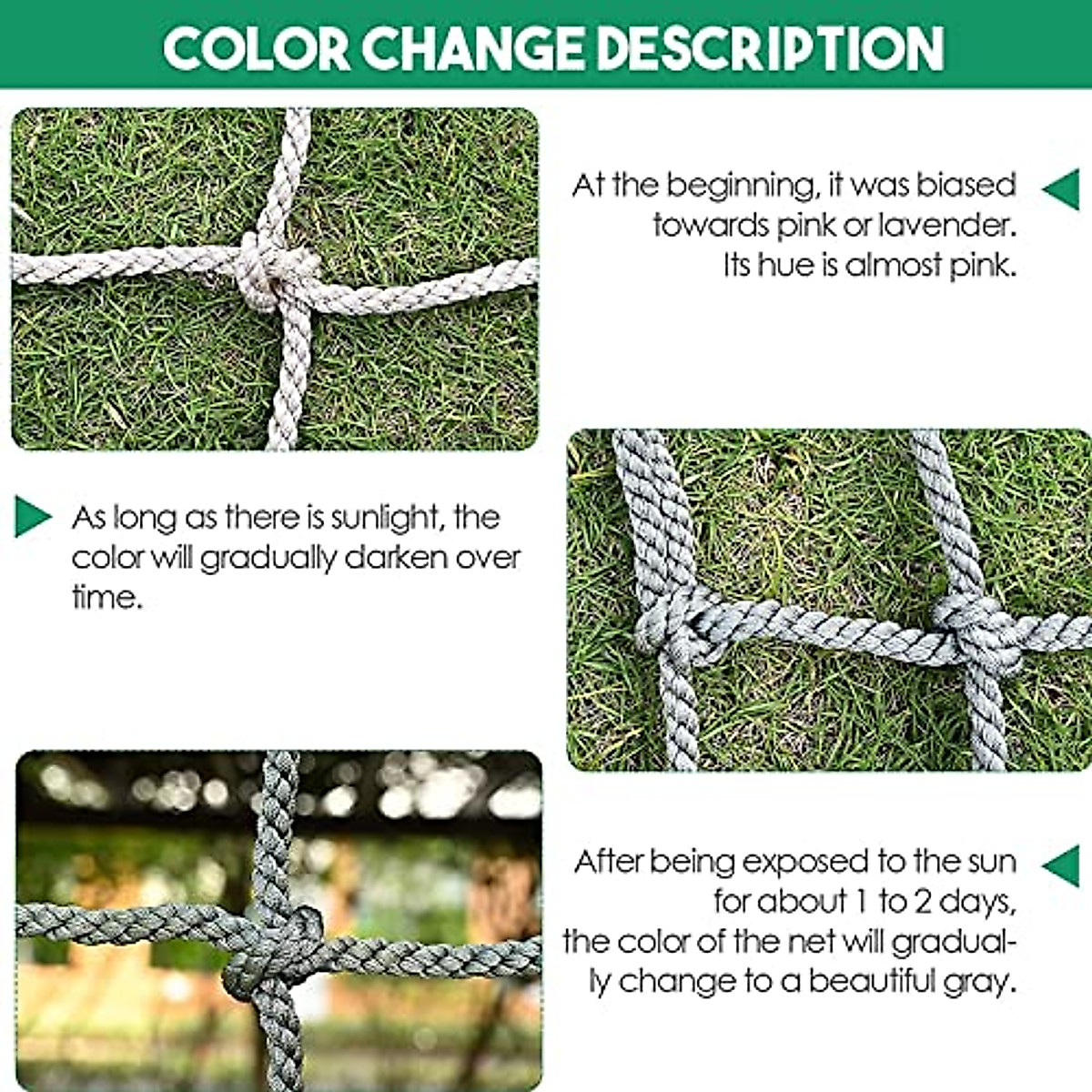 Outdoor Climbing Net for Kids Adults, Playground Cargo Net, Climbing Safety Net, Accessories for Tree Fort, Garden, Backyard Climbing Frame, Jungle Gym, Warrior Obstacle Course.(Size:1m*1m)