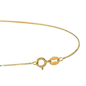 JewelStop 10k Solid White Gold 0.45mm Dainty Thin Box Chain Necklace, Spring Ring - 18 Inches