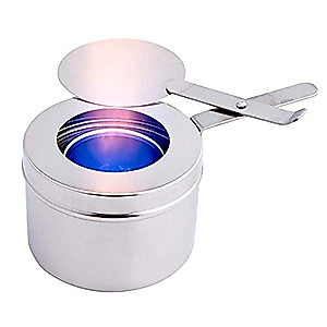 CHEFQ Stainless Steel Chafing Wick Fuel Holders with Safety Cover - Chafer Canned Heat Fuel Box Perfect for Buffets, Barbecue and Catering Events (Silver-2Pack)