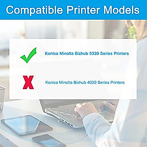 LCL Compatible Toner Cartridge Replacement for Konica Minolta TNP41 TNP-41 TNP43 TNP-43 A6WT00F A6WT00W 10000Pages Bizhub 3320 Series Printers (1-Pack Black)