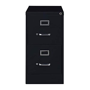 25" Deep Commercial 2 Drawer Letter Size High Side Vertical File Cabinet Color: Black