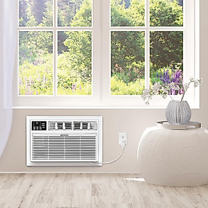 Whirlpool 14,000 BTU Through the Wall Air Conditioner, 230V, Cools up to 700 Sq. Ft for Living Room, Bedroom, Kitchen, Apartment, with Dehumidifier, Remote Control, Digital Display, 24H Timer, White