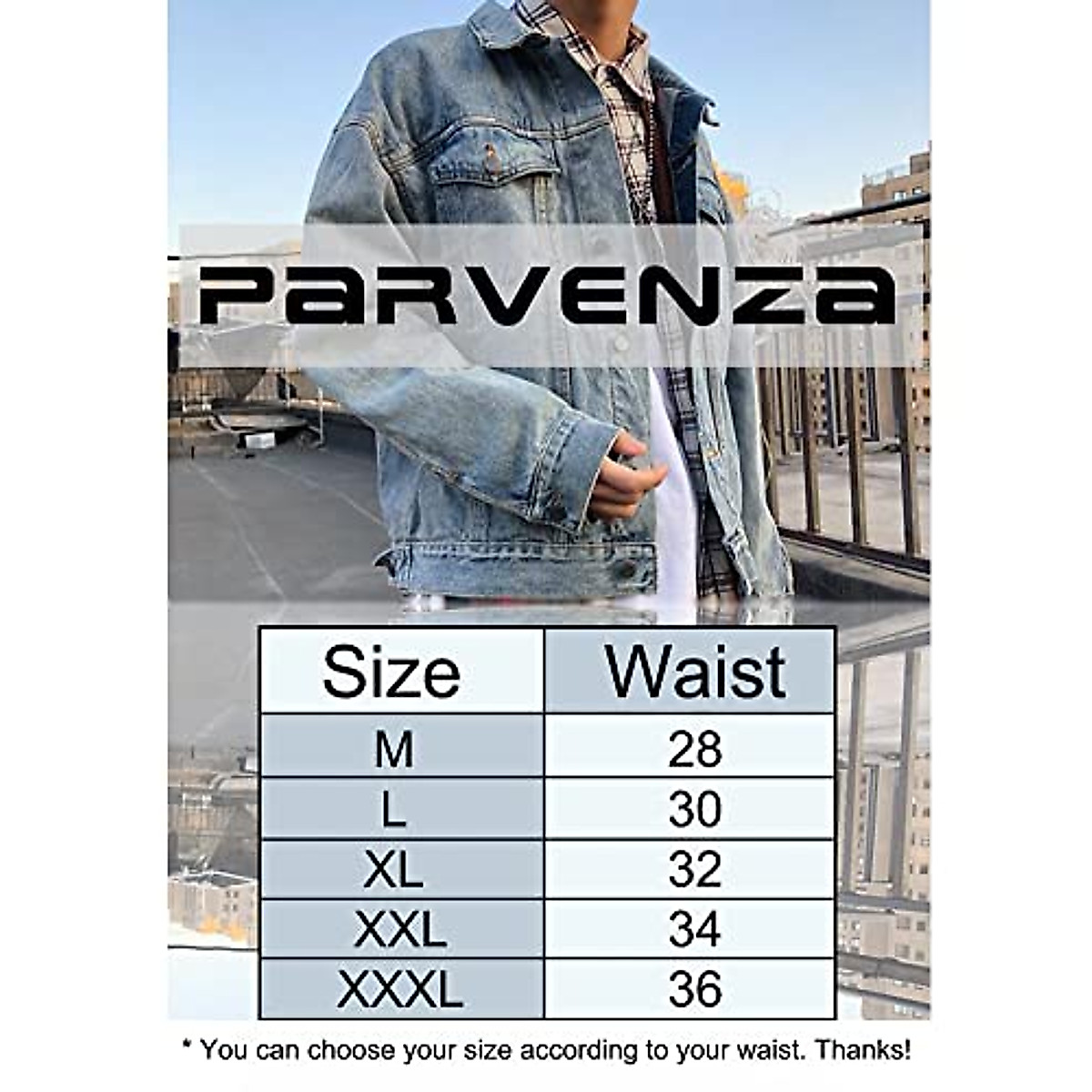 PARVENZA Men's Regular Jeans Classic Denim Pants Straight Trousers (DY18,M)