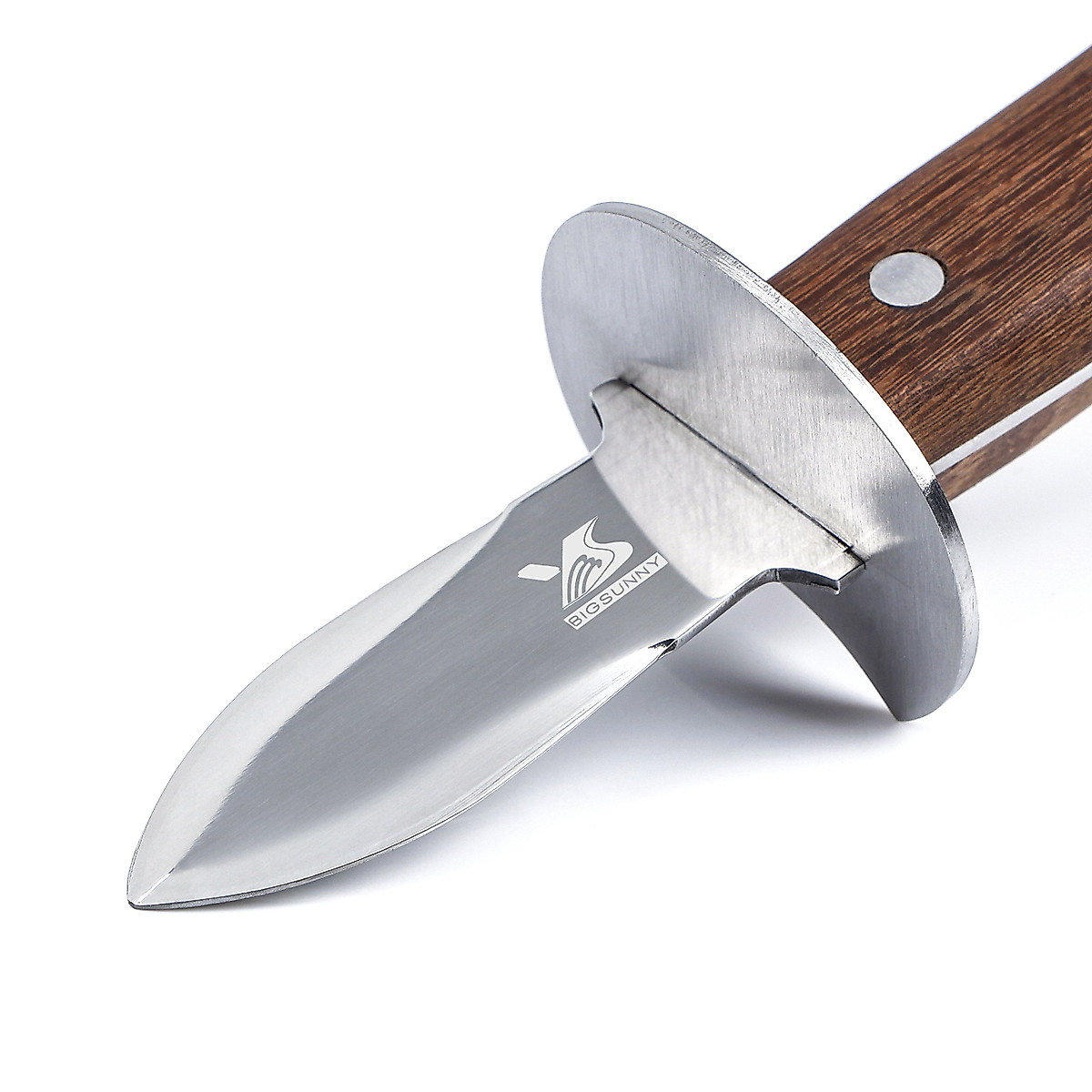 MSY BIGSUNNY Oyster Shucker Knife with Rosewood Handle - Full Tang Stainless Steel