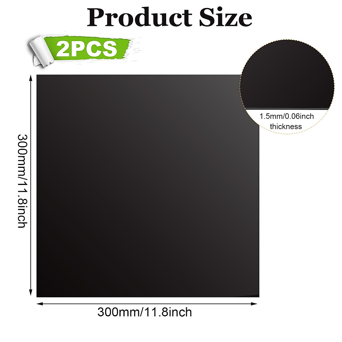 LOYORTY 2PCS 12 x 12 x 1/16(0.06") Inch Anodized Aluminum Sheet, 5052 Black Aluminum Engraving Blanks, 1.5MM Thin Metal Plates for Laser Engraving, Crafting, DIY, House Decoration