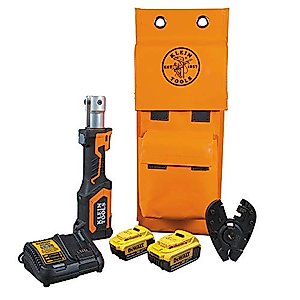 Klein Tools BAT207T54H Bolt Cutter, Power Tool Runs on 20V DeWALT 4 Ah Batteries, Cuts 3/8-Inch EHS and Grade 8 Bolts with 7-Ton Force