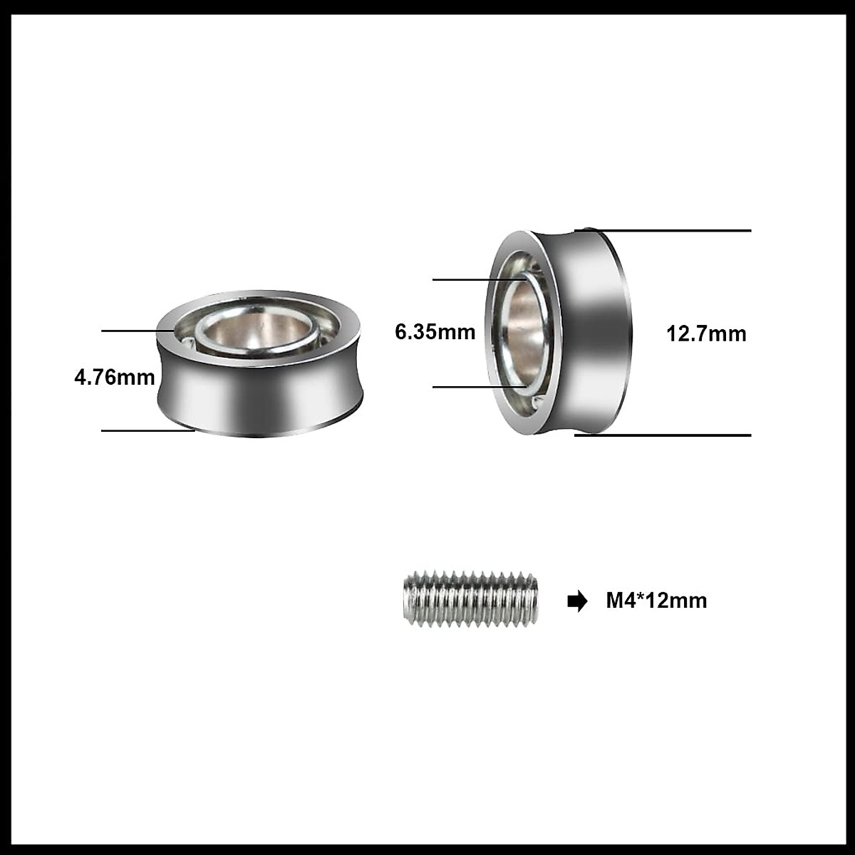 YOYO Replacement - 2 PCS Unresponsive Yoyo Bearing + 2 PCS Long Axle (12mm) + Yoyo Bearing Remover Tool