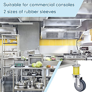 4 Pieces Work Table Caster Wheel Expanding Stem Caster Wheels Set of 4 Stainless Table Casters for Commercial Kitchen Prep Tables Worktable