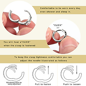 MILACOLATO 925 Sterling Silver Small Hoop Earrings Toddler 18K White Gold Plated Daisy Earrings Yellow FLower Huggie Hoop Earrings for Women Hypoallergenic Earrings for Sensitive Ears Over 3 Years Old