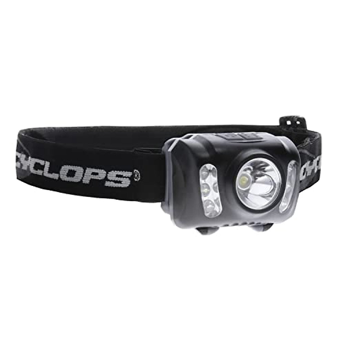 CYCLOPS 210 Lumen Headlamp, Tactical Durable Lightweight Compact Adjustable Stretch Headband Bright 3 Color LED Headlight, AAA Batteries Included, Pack of 2