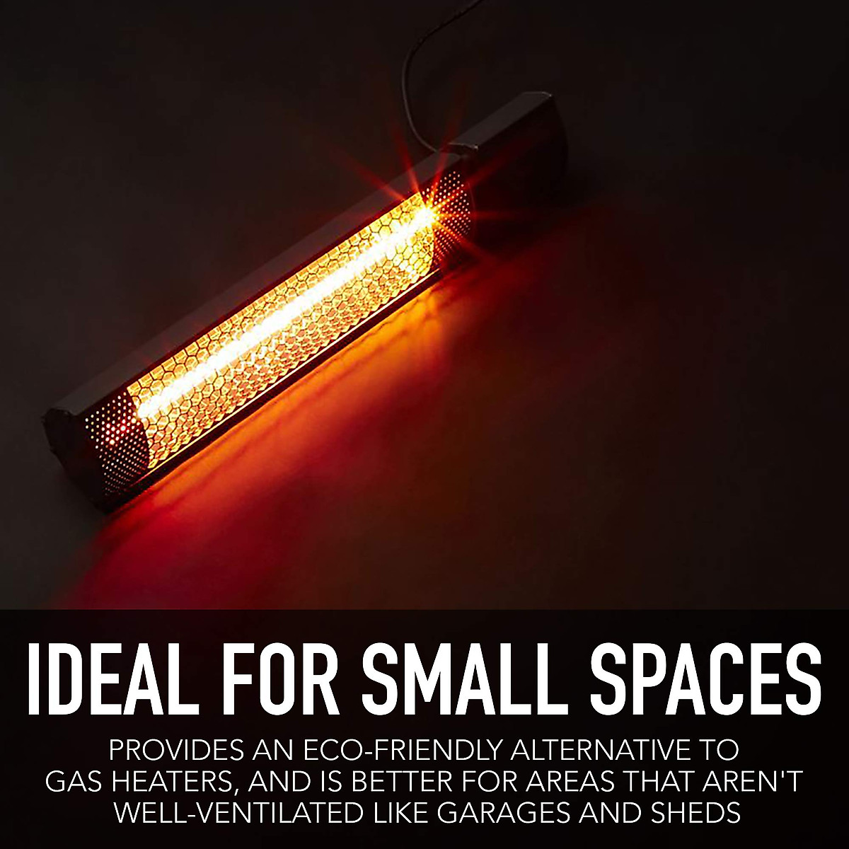 Permasteel Outdoor Wall-Mounted Space Heater | Electric Patio Heater with Remote, 1500W, PH-90203-BK-AM, Infrared Radiant Heater for Small Spaces, Indoors & Outdoors