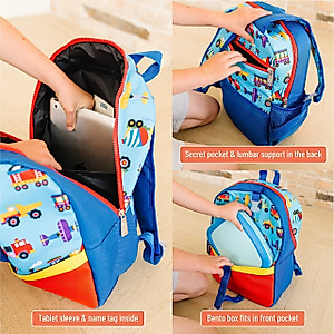 Wildkin Pack-it-All Backpack Bundle with Clip-in Lunch Box (Trains, Planes & Trucks)