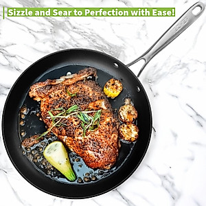 TECHEF - Onyx Collection Nonstick Frying Pan Skillet Set, PFOA-Free, Dishwasher Oven Safe, Stay-Cool Stainless Steel Handle, Induction-Ready, Made in Korea (8-inch and 10-inch)