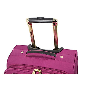 Steve Madden Designer Luggage Collection - Lightweight Softside Expandable Suitcase for Men & Women - Durable 20 Inch Carry On Bag with 4-Rolling Spinner Wheels (Peek-A-Boo Purple)