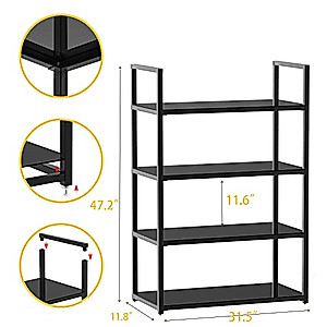 4-Tier Acrylic Shelving Unit/Storage Utility Rack/Metal Shelves/Organization Multipurpose Shelf/Fit to Warehouse Basement/Kitchen/Living Room,31.5" W x 11.8" D x 47.2" H