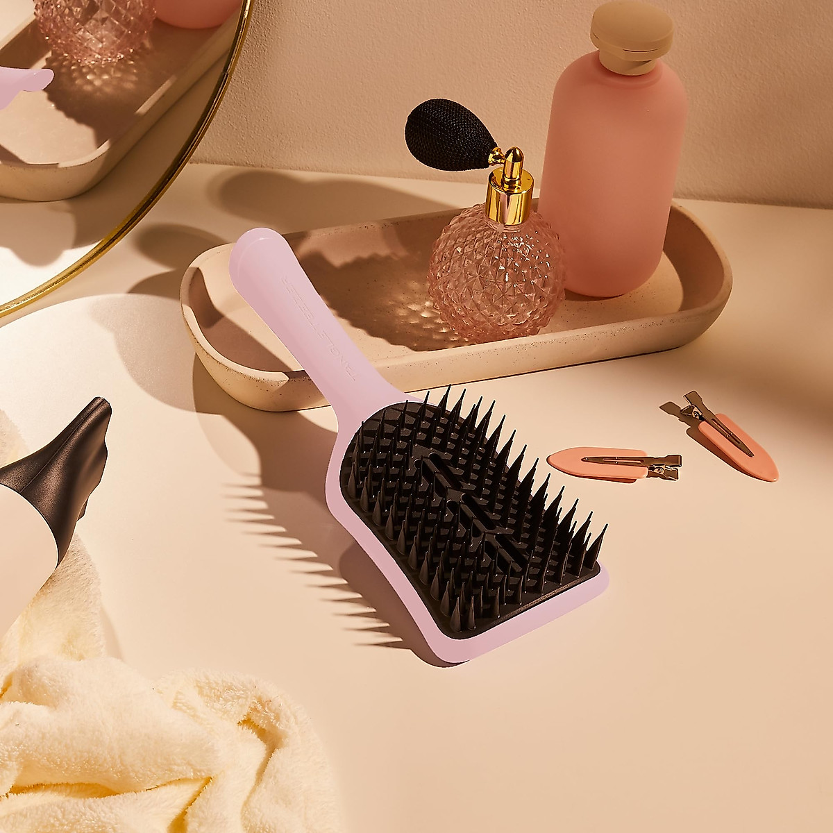 Tangle Teezer Large Ultimate Blow Dry Brush, Vented Hair Brush for a Quick & Easy Blowout, Adds Volume & Lift, for Thick & Curly Hair Types, Tickled Pink