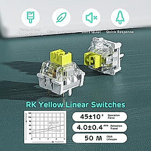 RK ROYAL KLUDGE RK96 RGB Limited Ed, 90% 96 Keys Wireless Triple Mode Bluetooth 5.0/2.4G/USB-C Hot Swappable Mechanical Keyboard w/Wrist Rest, Software Support & Massive Battery, RK Yellow Switch