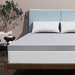 Maxzzz 4 Inch Memory Foam Mattress Topper King Size, Bamboo Bed Mattress Topper, Ventilated Mattress Pad CertiPUR-US Certified Plush