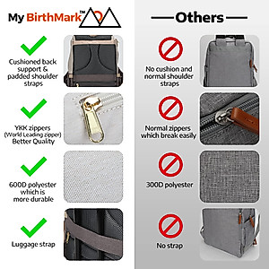My BirthMark Diaper Backpack - Large Diaper Bag with FREE Diaper Changing Mat & Dust Bag -Strong Waterproof Diaper Bag -Travel Back Pack for Mom, Dad -Cool Diaper Backpacks for Baby, Toddler Boy, Girl