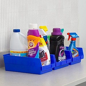 Akro-Mils 30130 Plastic Nesting Shelf Bin Box, (12-Inch x 6-1/2-Inch x 4-Inch), Blue, (12-Pack)