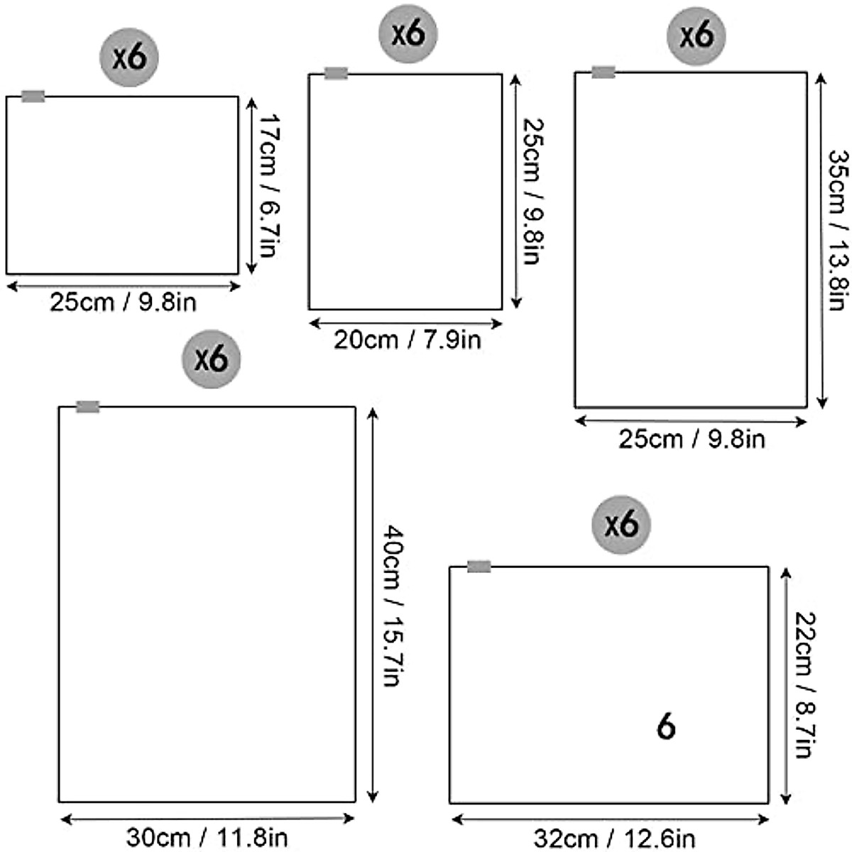 HAOXYO 30 Pcs Travel Storage Bags For Clothes,Reusable Plastic Ziplock Bags For Hospital Bag,Frosted Waterproof Multifunctional Luggage Storage Pouch for Clothes, Shoes, Cosmetics (5 Size), White