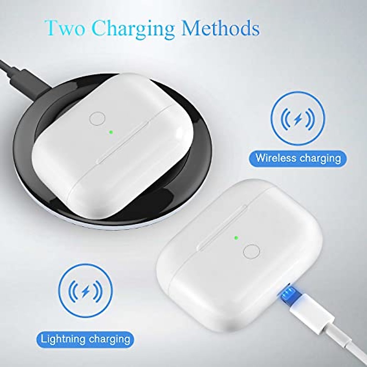 Compatible for AirPods Pro 2nd Generation Charging Case Replacement, Compatible for Wireless AirPods Pro 2 Charger Case with Bluetooth Pairing Sync Button, Built-in Large Battery