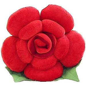 YILANLAN Flower Plush Rose Pillow Cute Decorative Flower Plush Cushion Cartoon Creative Cushion Sofa Pillow Bed Cushion (30 cm, Red)