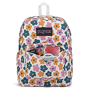 JanSport Superbreak Backpack - Durable, Lightweight Premium Backpack, Funky Floret