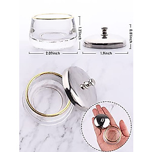 TOROKOM 2Pcs Dappen Dish Glass Monomer Dish with Lid for Acrylic Nails Small Clear Nail Cup Containers for Liquid Powder Damping Dapping Dish Holder Supplies