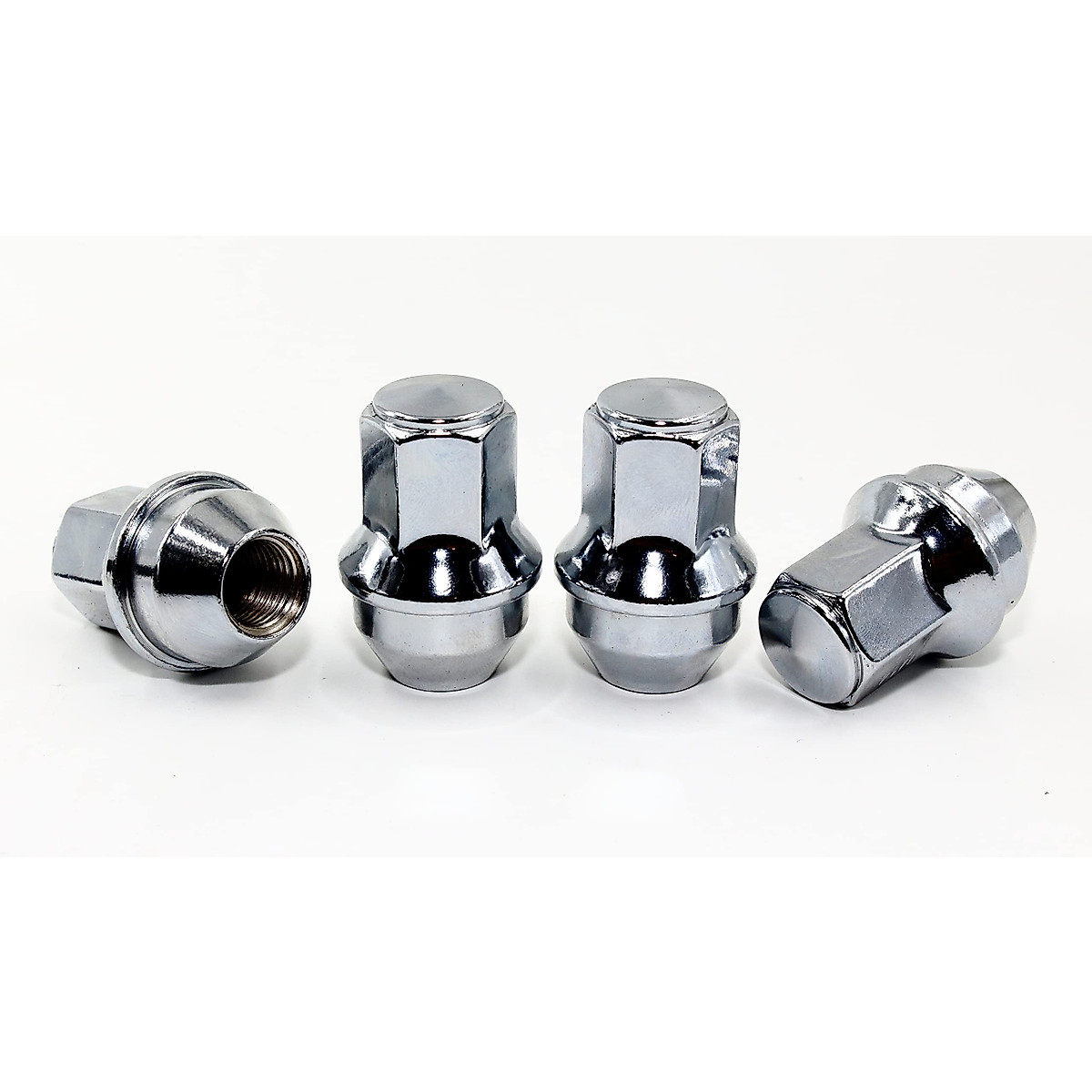 Set of 24 Veritek 14x1.5mm 13/16 Hex 1.7 Inch 44.5mm Length One Piece Chrome OEM Factory Style Large Acorn Seat Lug Nuts for Ford F-150 Expedition Lincoln Navigator Factory Wheels