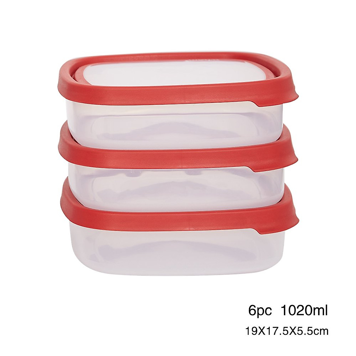 Wham 6PCS BPA Free Reusable Plastic Container Food Saving Storage Set Safe Food Box Set - Airtight, Leakproof, Microwave, Freezer & Dishwasher Safe, Set of 3, (4 Cup)