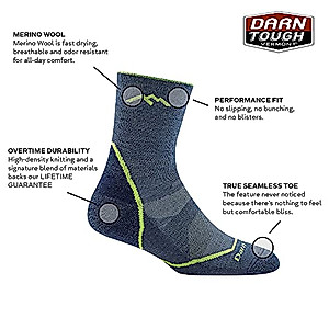 Darn Tough Light Hiker Jr. Micro Crew Lightweight with Cushion (Style 3023) - Denim, Large