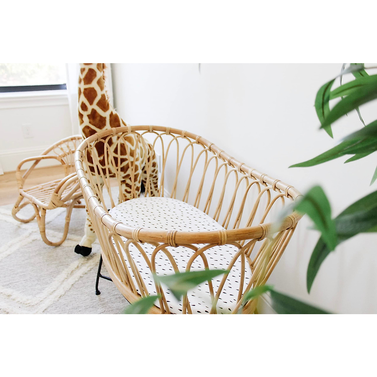 NODNAL CO. 3 Fitted Bassinet Sheets Black/White Set for Baby Girl/Boy - 100% OEKO-TEX Cotton - Gender Neutral I Love You, Plaid & Raindrop - Cradle/Moses Basket Hourglass Oval Rectangle Mattress Sheet