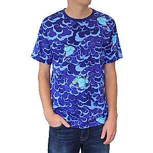 Disney Aladdin Genie Poof T-Shirt for Men Adult Graphic Tshirt Men's Tee Gift Merch Women Apparel Clothes Stuff Novelty Vintage (Navy, Large)