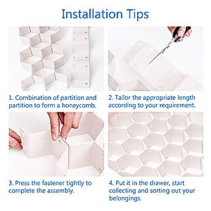 Dalanpa Drawer Divider Organizer Drawer Separator Honeycomb Drawer Divider