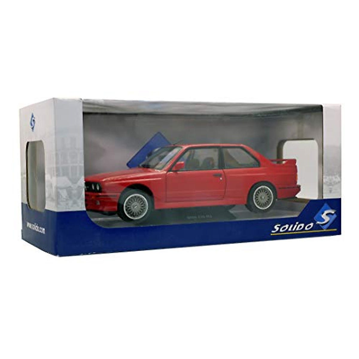 Solido S1801502 1990 BMW E30 M3 Die Cast Car, Red, 1:18 Scale