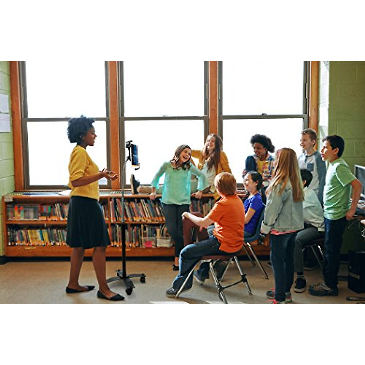 Gooseneck Floor Stand – CTA’s Compact, Adjustable Gooseneck with Swivel Casters for iPad 7th/ 8th/ 9th Gen 10.2”, iPad Air 4, 12.9”, Surface Pro, Zebra & Other 7-13” Tablets (PAD-CGS)