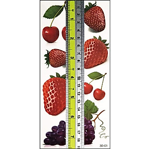 PARITA Tattoos Red Cherry Grapes Strawberry Sweet Summer Fruit Cartoon Temporary Removable Tattoo Fake for Women Men Makeup Arm leg Chest Shoulder Fashion Art Body (1 Sheet.) (09)