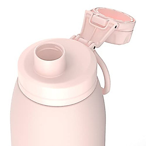 Hydrapeak 40 oz Insulated Water Bottle with Chug Lid - Leak Proof and Spill Proof Double Walled Vacuum Insulated Stainless Steel Water Bottles, Cold for 24 Hours | Hot for 12 Hours (Seashell)