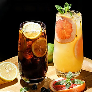 Cadamada 18oz Drinking Glasses, Highball Glasses Set of 12,Sutiable for Glasses for Wine, Iced Tea Glasses,Mojito Kit,Cocktails, Drinks, Office, Parties, Weddings and Gifts