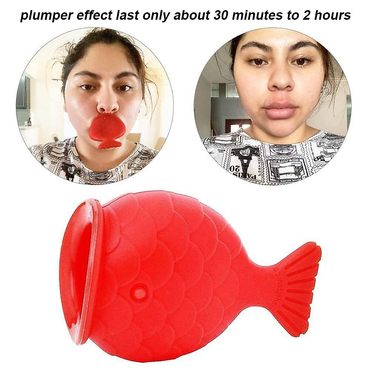 MonLiya Lips Enhancer Plumper Device Lips Silicone Fish Shape Natural Pout Mouth Tool Sexy Lip Mouth