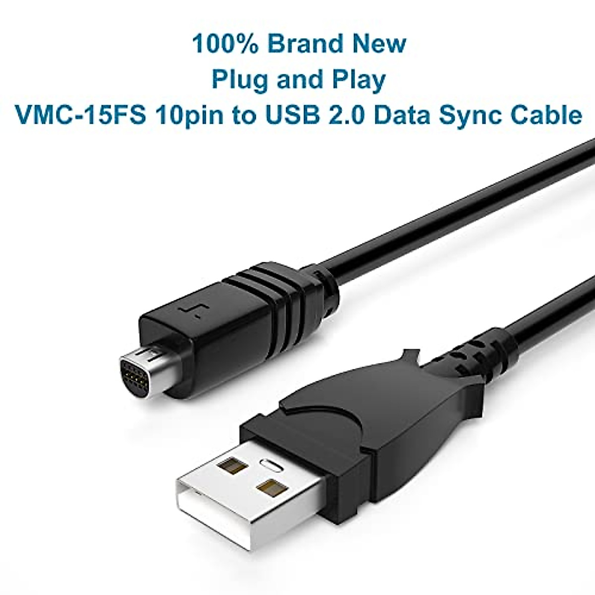 Kacebela USB Cord Cable - 10pin to USB Data Sync Cable Compatible with Sony Handycam DCR-SR40/E HDR-CX110/E DCR-SR200/E DCR-DVD803 DCR-DVD602 DCR-DVD608 [5Feet]